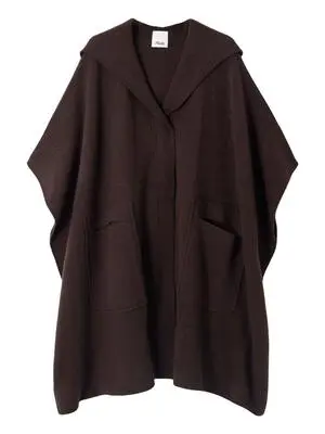 ALLUDE Hooded Wool And Cashmere-blend Cape - Brown