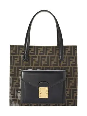 Fendi Zucca Convertible Pocket Handbag - Black