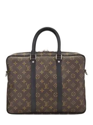 LOUIS VUITTON Monogram Macassar Porte Documents Voyage - Brown