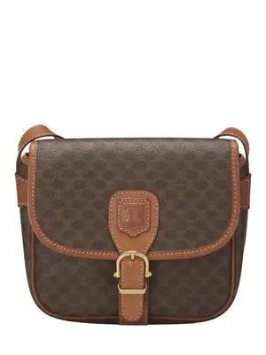 Celine Macadam Pattern Shoulder Bag - Brown