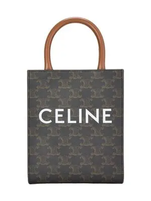 Celine Coated Triomphe Vertical Cabas Mini Brown