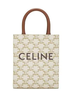 Celine Coated Triomphe Vertical Cabas - White