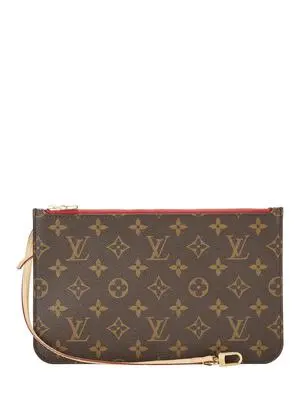 LOUIS VUITTON Monogram Neverfull Pouch Red