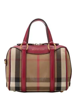 Prada House Check Alchester Bowler Bag - Red