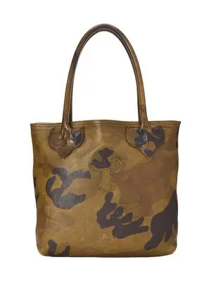 CHROME HEARTS Leather Camouflage Cross Patch Tote
