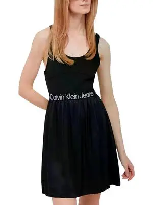 CALVIN KLEIN Logo-Trim Mini Dress