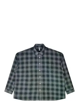 SUNFLOWER Checked Cotton Shirt - Grey