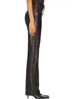 NILI LOTAN Joan Leather Trousers - Brown