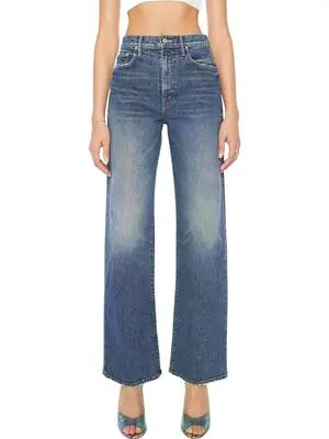 MOTHER The Lasso Sneak Distressed Jeans - Blue
