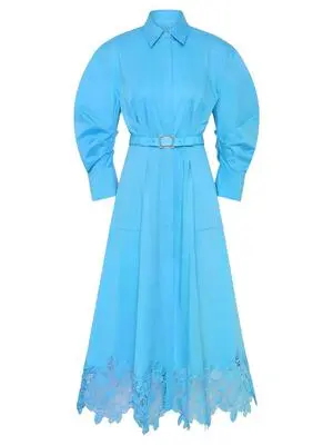 Rebecca Vallance Montreux Lace Shirt Midi Dress - Blue