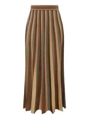 ZIMMERMANN Hypnotic Metallic Striped Midi Skirt