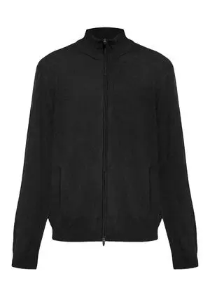 Emporio Armani Zip-up Sweater - Black