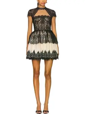BRONX AND BRONCO Daphne Lace Mini Dress - Black