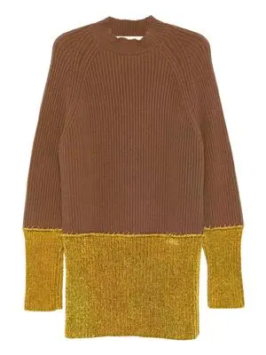 Marni Ribbed Colour-block Sweater - Brown