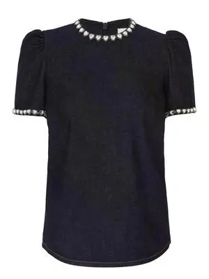 Zimmermann Embellished Denim Top - Blue