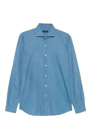 FAY French Collar Button-down Shirt - Blue