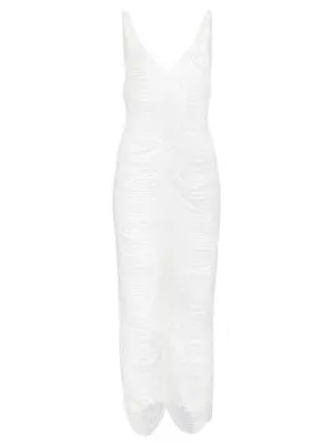 Giuseppe Di Morabito Beaded V-neck Dress - White