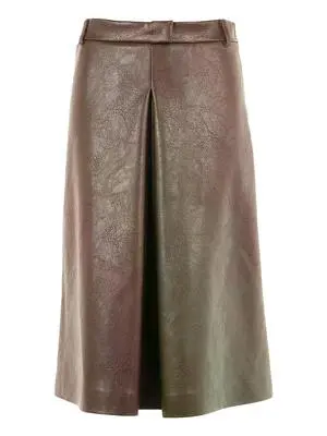 MSGM Pleated Midi Skirt - Brown
