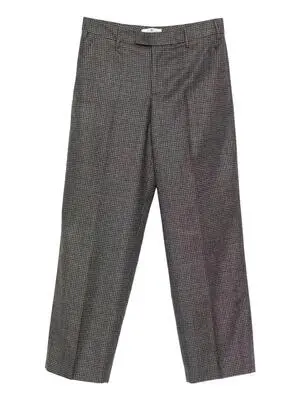 PT TORINO Checked Straight-leg Trousers - Brown