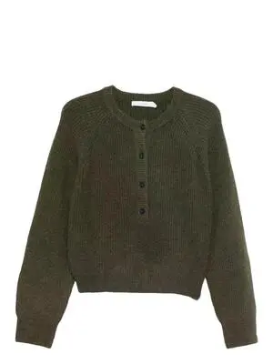 IRO PARIS Crew Neck Cardigan - Green