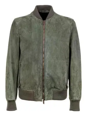 SALVATORE SANTORO Suede Zip-up Jacket - Green