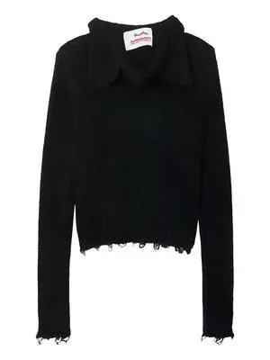CHARLES JEFFREY Frayed Hem Hooded Cardigan