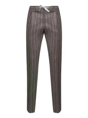 PT TORINO Striped Drawstring Trousers - Brown