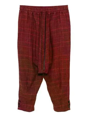 THE VIRIDI-ANNE Checked Drop-crotch Trousers - Red