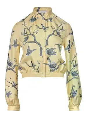 Thom Browne Bird Print Long Sleeve Top - Yellow
