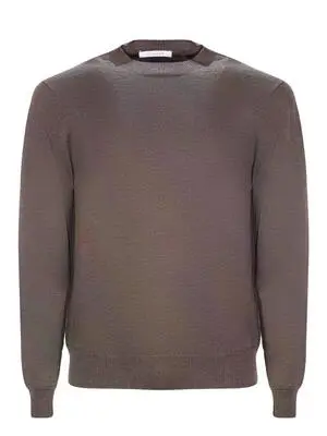 CRUCIANI Crew-neck Wool Sweater - Brown