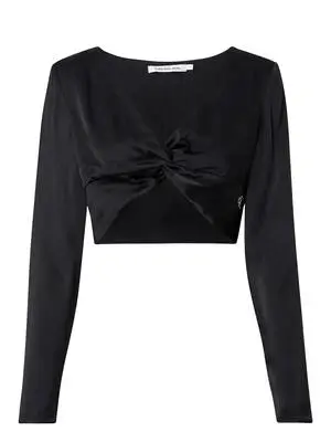 Calvin Klein Velvet Cropped Top - Black