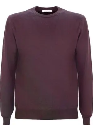 CRUCIANI Crew-neck Wool Sweater - Purple