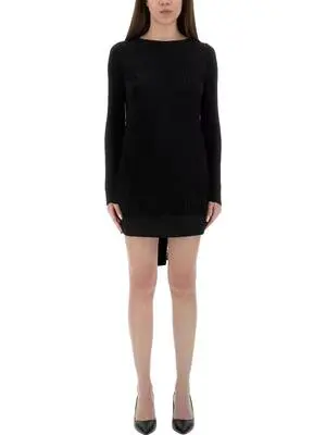 Moschino Ribbed Knit Mini Dress - Black
