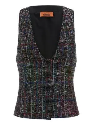 MISSONI Sequin Tartan Waistcoat
