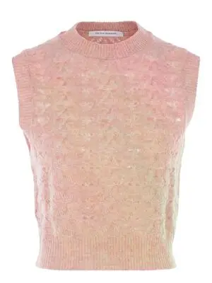 Cecilie Bahnsen Openwork Knit Sleeveless Sweater - Pink