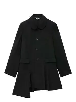 BLACK COMME DES GARÇONS Peplum Hem Coat - Black
