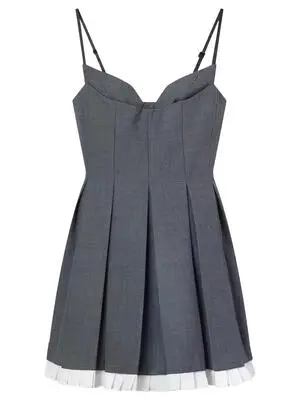 SHUSHU/TONG Pleated Mini Dress Grey