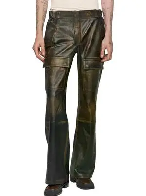 MISBHV Leather Moto Cargo Trousers - Black
