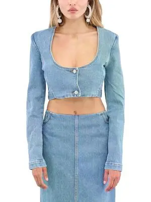 Magda Butrym Button Denim Jacket - Blue