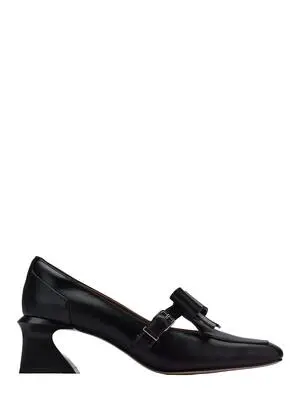 SHUSHU/TONG Bow Buckle Leather Pumps - Black