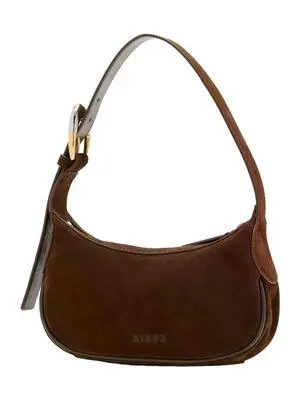 Staud Owen Zip Leather Shoulder Bag - Brown