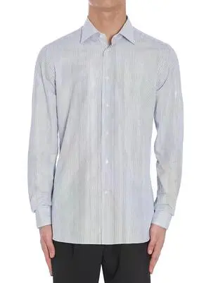 BORRIELLO NAPOLI Striped Button-fastening Shirt - White