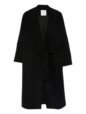 ERMANNO FIRENZE Belted Single-breasted Coat - Black