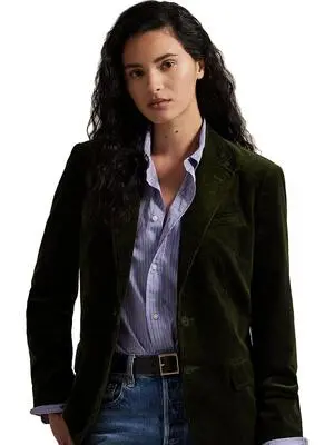Ralph Lauren Single-breasted Corduroy Blazer - Olive