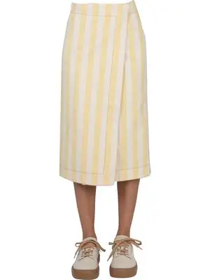 Sunnei Striped Pattern Skirt - Beige