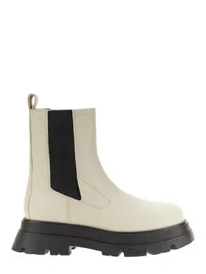 Ash Elite Leather Chelsea Boots - White