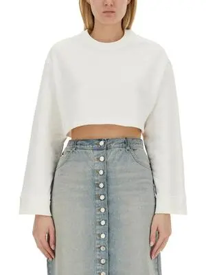 COURREGES Courrèges Cropped Sweatshirt - White
