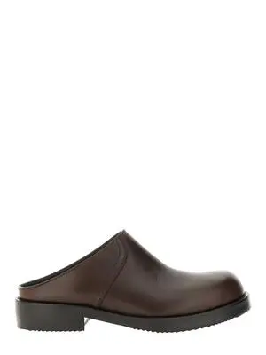 Dries Van Noten Leather Clogs - Brown