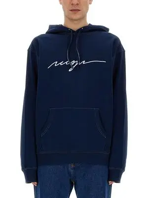 MSGM Sweatshirt With Logo - Blue