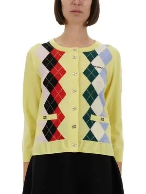 GANNI Jacquard Cashmere Cardigan - Multicolour